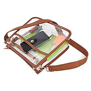 CLOUDMUSIC Clear Bag Stadium Approved Fashion Crossbody Plastic Hobo Purse For Girls Women Sports Events Concerts Clubs(05)