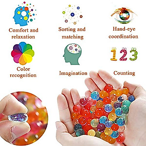 MAGICLUB Water Beads - 30000 Beads 2 Strainers 2 Tweezers 5 Spoons,Soft Water Jelly Beads Motor Skills Toy Set,Non-Toxic Water Sensory Toy for Tactile Toys,Sensory Toys,Early Skill Development