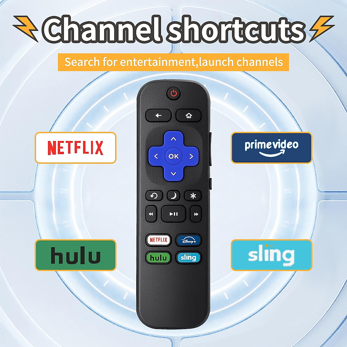 (Set of 2) Replacement Remote Controls Exclusively for Roku TV: Compatible with TCL, Hisense, Onn, Sharp, Element, Westinghouse, and Philips Roku Series Smart TVs (Not for Roku Stick or Box)