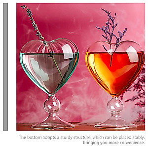 Cabilock 2pcs Cocktail Glasses Unique Wine Glasses Heart-shaped Romantic Juice Goblets