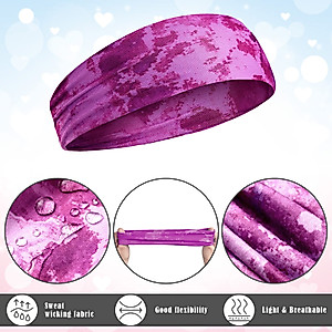 Jerify 12 Pieces Girls Sports Headbands Athletic Sweatbands Sport Hairbands Elastic Wicking Headband for Youth Kids Boys Girls Children Teenagers(Tie Dye)