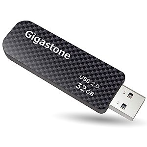 GIGASTONE V30 32GB USB 2.0 Flash Drive, Retractable Sliding Design Pen Drive, Carbon Fiber Style Thumb Drive, Reliable Performance & Durable