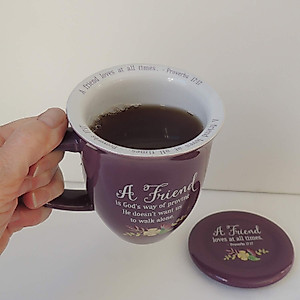 Cathedral Art Abbey Gift (Abbey & CA Gift) 14oz Purple Floral Friend Mug with Matching Coaster