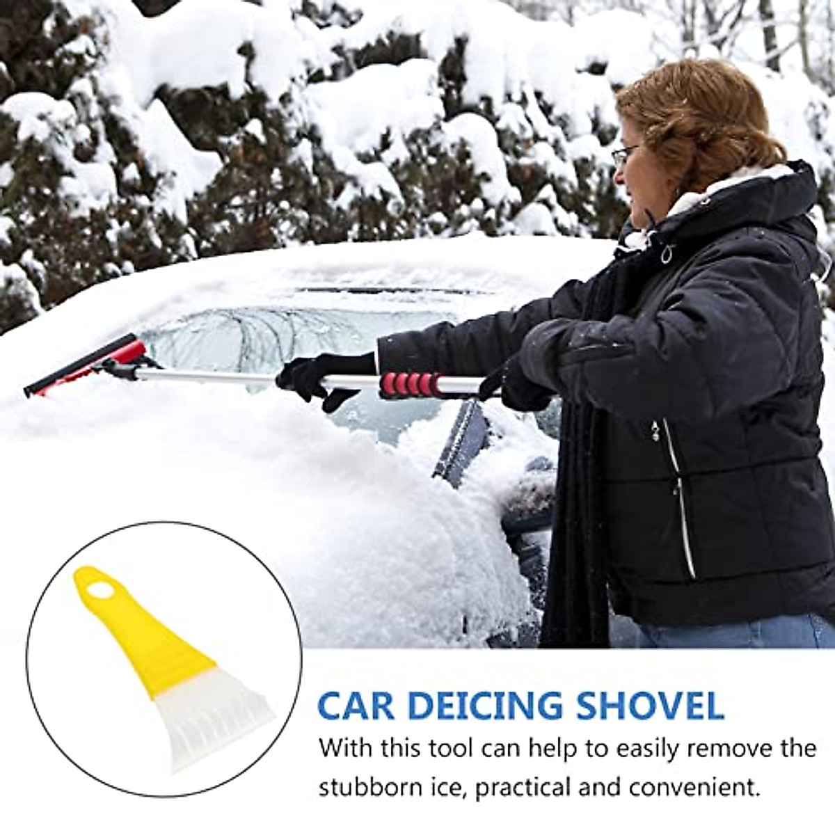 DECHOUS 2pcs Plastic Snow Shovel Deicing Shovels Car Window Shovels Car Snow Shovel Camping Shovel Garden Shovel for Winter