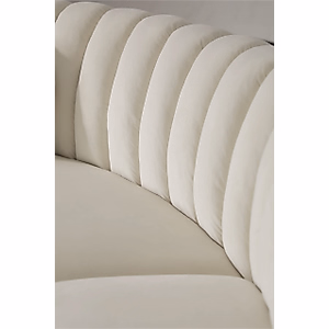 Legend Vansen Velvet Curved Sofa Sectional, Cream
