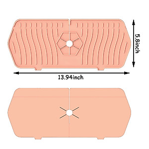 Kitchen Faucet Sink Splash Guard, Splash Guard, Silicone Bathroom Faucet Water Catcher Mat, Sink Draining Pad Behind Faucet, Drip Protector Splash Countertop, Drying Countertop Granite Bar RV(Black)