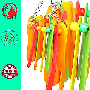 Bonka Bird Toys 1401 Spoon Circle Colorful Chew Parrotlet Beak Cockatiel Budgie Finch Parakeet Lovebird Quaker