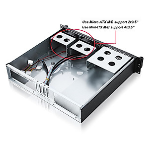 RackChoice 2U Micro ATX Compact Rackmount 2 x 5.25 Chassis Support ATX PC PS2 PSU with Side 80mm Fan