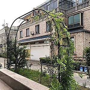 7.2/7.5ft Garden Arch Arbour Plant Support Archway Rose Arches Frame Strong Stable Wedding Arch Free Standing 3.9-9.8ft Wide Metal Trellis Arbor,Strong Weather Resistant Assemble Freely (Color : Blac