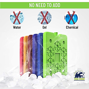 TrekProof Multicolor Reusable Ice Packs for Lunch Bags and Coolers, 10-Pack