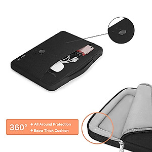 MOSISO 360 Protective Laptop Sleeve Compatible with MacBook Air/Pro, 13-13.3 inch Notebook, Compatible with MacBook Pro 14 inch M4 M3 M2 M1 Pro Max 2024-2021, Polyester Bag with Belt, Black