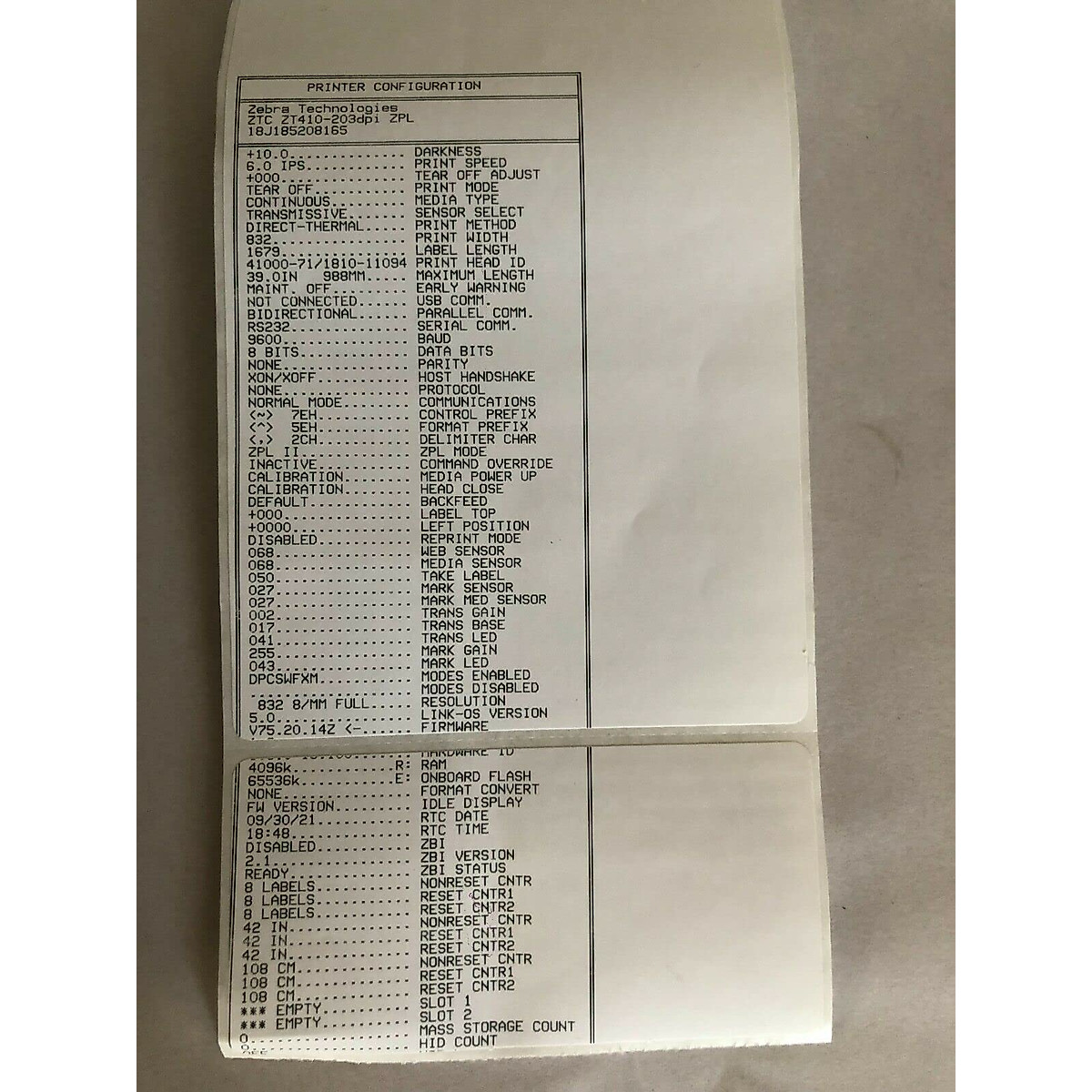 #GD3 Zebra ZT410 ZT41042-T010000Z Ethernet Bluetooth USB Printer W/Print, Cables