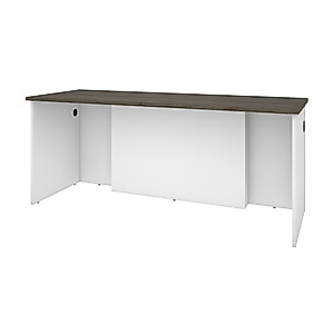 Bestar Norma 71W Desk Shell in Walnut Grey & White