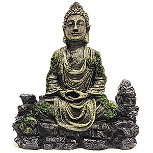 SLOCME Aquarium Buddha Statue Decorations - Aquarium Decor Ornament Fish Tank Buddha Statue Decoration
