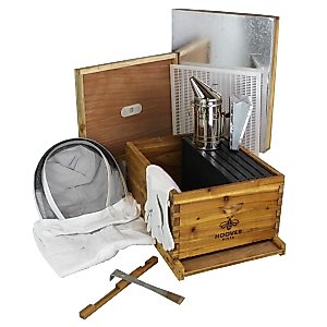 Hoover Hives 10 Frame Langstroth Beehive Dipped in 100% Beeswax Starter Kit (1 Deep Box& Accessories)
