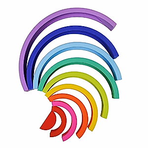 WeFidget 10 Layers Colorful Silicone Rainbow Stacker, Nesting Rainbow, Early Development, Rainbow Sensory Toy, Rainbow Stacking Toy