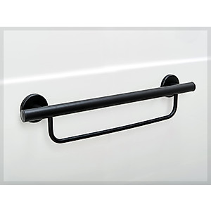 Bathroom Grab Bar Towel Rack for Bathtub Shower Kitchen/304 Stainless Steel/Matte Black/ 24" x 5"