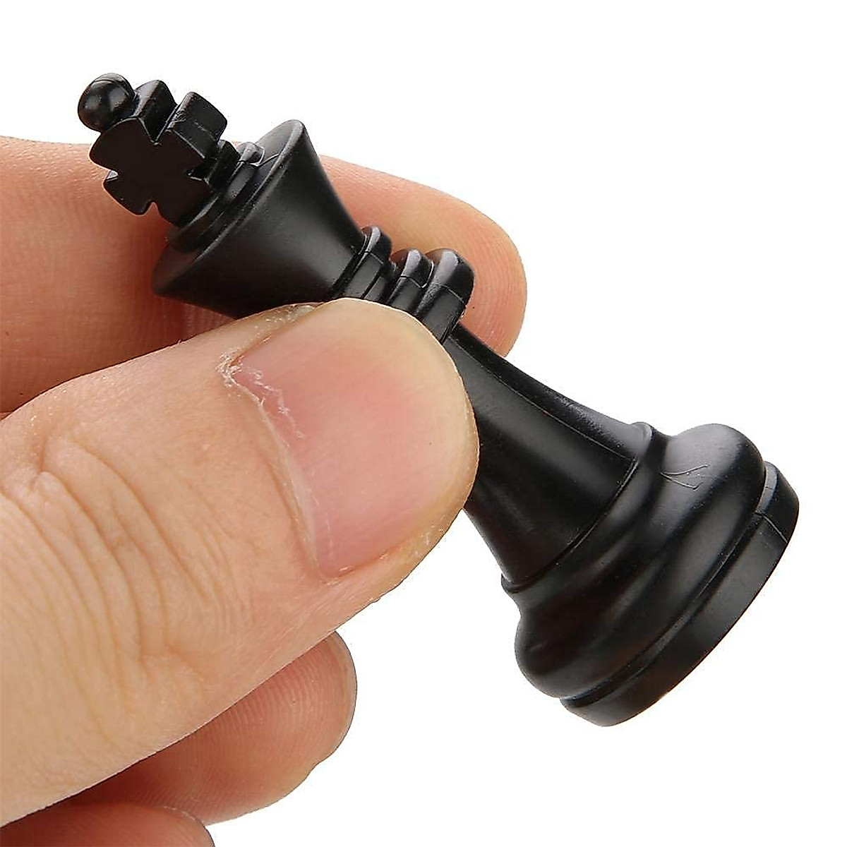 Tournament Chessmen Full Set of 32 Black & White Chess Pieces International 32 Standard Chess Pieces Replacement Cast Plastic Chess Pieces without Checkerboard 1.93Inch 49mm Tall