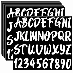 360 Pieces 10 Sheets Self Adhesive Vinyl Letter Number Stickers, Alphabet Number Stickers for Mailbox, Signs, Window, Door, Cars, Trucks, Home, Business, Address Number(White,2 Inch)