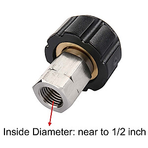Tool Daily Pressure Washer Adapter, Female Metric M22 to 1/4 Inch Female NPT Fitting, 5000 PSI