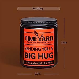 TIMEYARD Lavender Lemon Scented Candle, Bathroom Lavender Aromatherapy Candles Gift for Women, Hug in Modern Jar Candle, Calm and Relax Lemon Scented Soy Candles with 1 Cotton Wick, 45H Burn Time, 7oz