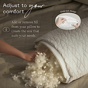 Coop Home Goods Original Adjustable Toddler Pillow and Ultra-Tech Waterproof Protector White Bundle, Breathable Mini Pillow for Kids with Adjustable Support and Premium Memory Foam