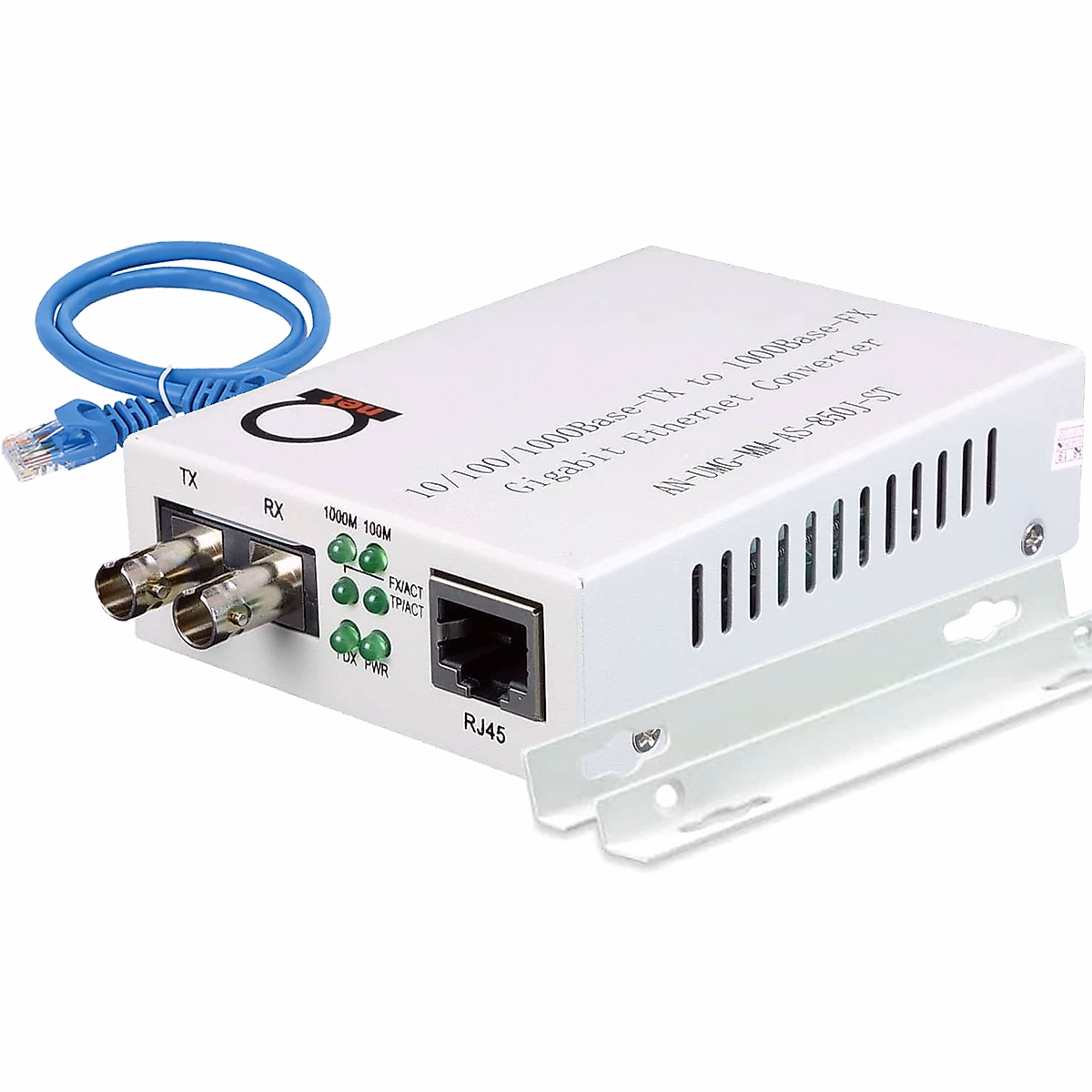 Multimode ST Gigabit Fiber Media Converter - Built-in ST Fiber Module 550 m (0.34 Miles) 850 nm - to UTP Cat5e 10/100/1000 RJ-45 – Auto Sensing Gigabit or Fast Ethernet - Jumbo Frame - LLF Support