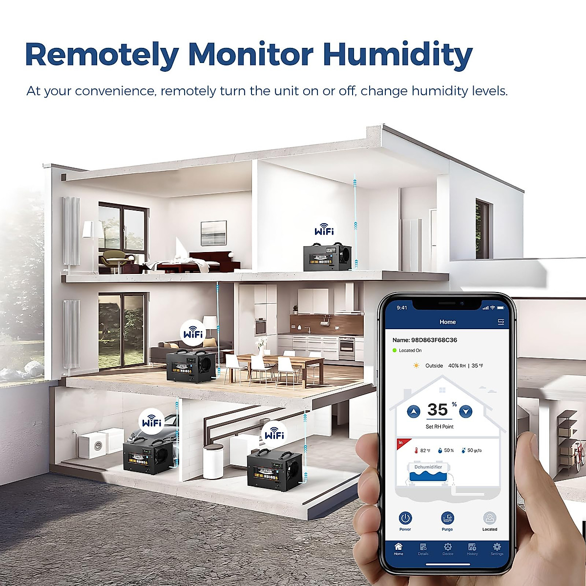 AlorAir Commercial Dehumidifier with Pump Drain Hose, 190 Pints Smart WiFi Large Capacity Industrial Dehumidifier for Basements, Garages & Job Sites, 5 Years Warranty, Green (Black)