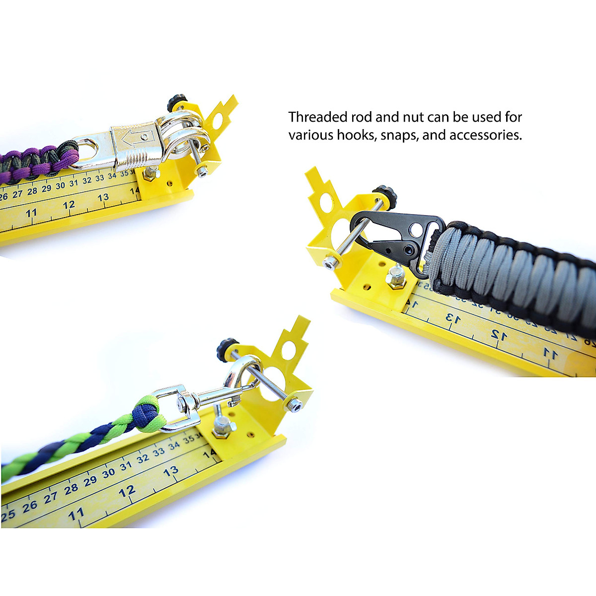 Acid Tactical® 15" Adjustable Paracord Jig - Lightweight Aluminum - for Bracelets, Keychains, & More - Accommodates Any Clasp or Hook