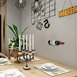 Hipiwe Set of 6 Wall Mounted Wine Rack Holders - Metal Wine Bottle Display Holder with Hardware, Wall Hanging Red Wine Bottle Organizer Racks for Storage Beverages/Liquor Bottle