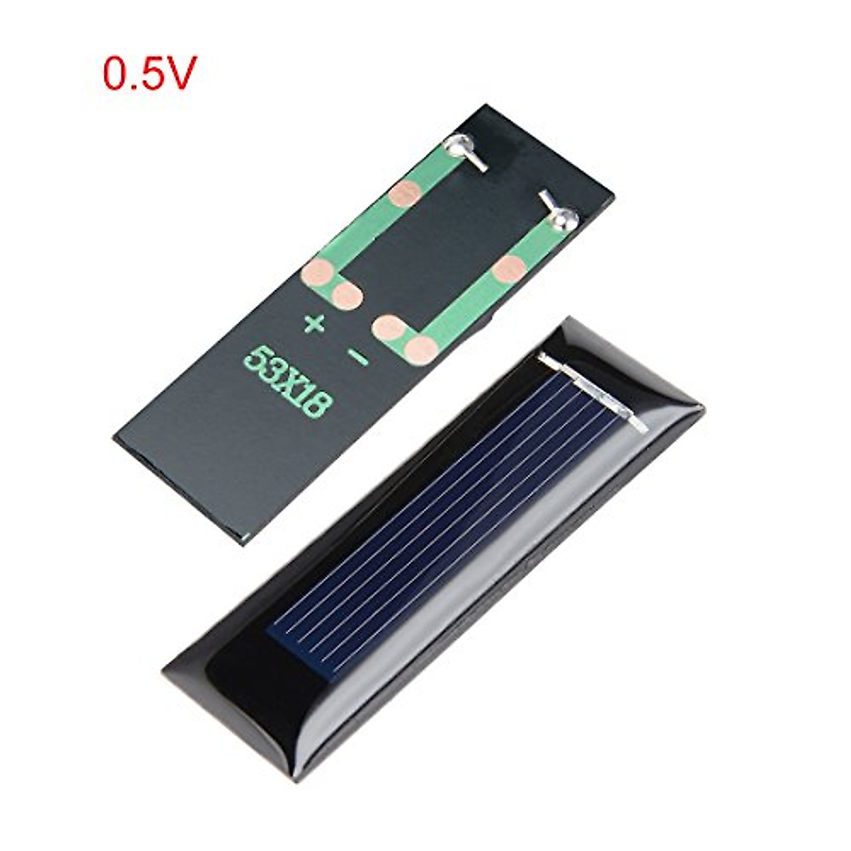 uxcell® 5Pcs 0.5V 100mA Poly Mini Solar Cell Panel Module DIY for Phone Light Toys Charger 53mm x 18mm