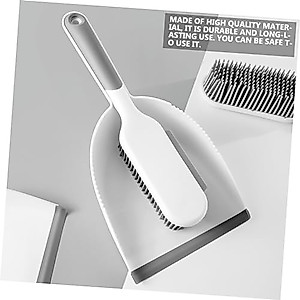 COOLHIYA 2 Pcs Set White Tiny Broom Small Dustpan Pp Desktop Cleaning Tools Dust Pan and Brush