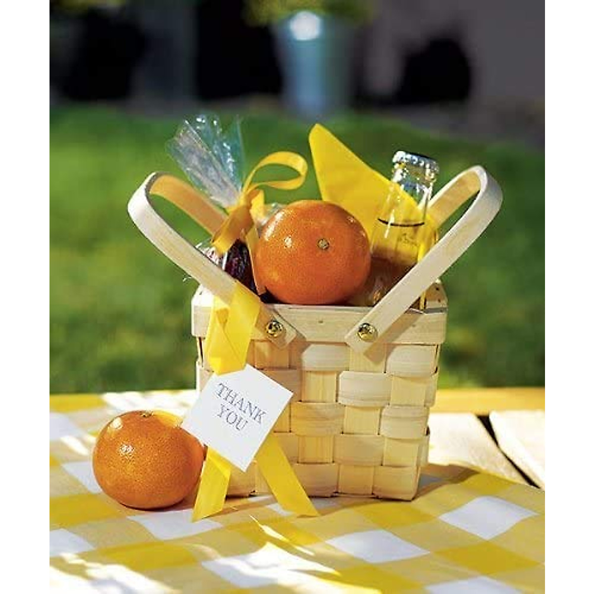 WEDDINGSTAR Miniature Woven Picnic Basket Favor - Set of 6