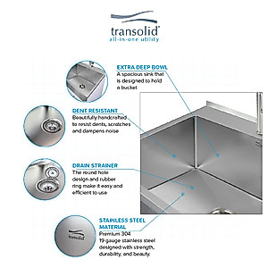 Transolid TC-2020-WCW. All-in-One Laundry/Utility Sink Kit in White, 19.7-in L x 19.7-in W x 34.6in H