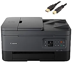 Canon Pixma TR70 Series All-in-one Color Inkjet Printer for Home Office, Print Copy Scan, 13ipm, 4800 X 1200dpi, 1.44" OLED Display, Wireless, with MTC Printer Cable