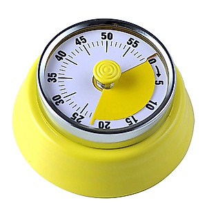 Kunovo Kitchen Visual Timer,Mechanical timers for Cooking,Magnetic Wind up Timer Reminder (Yellow)