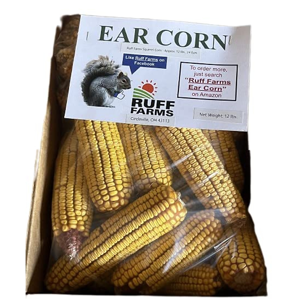 Ruff Farms Squirrel Corn - Approx. 12 lbs., 24 Ears
