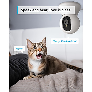 blurams Pet Camera 2K, 360° Indoor Security Camera, Dog Camera with Phone App, PTZ Cameras for Home Security Indoor, 2-Way Audio, Motion Tracking, Color/IR Night Vision, Siren, Cloud&SD(2.4GHz Only)