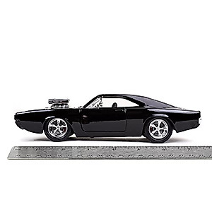Jada Toys Fast & Furious 1:24 Dom's 1970 Dodge Charger R/T Die-cast Car Bare Metal, Toys for Kids and Adults, Black