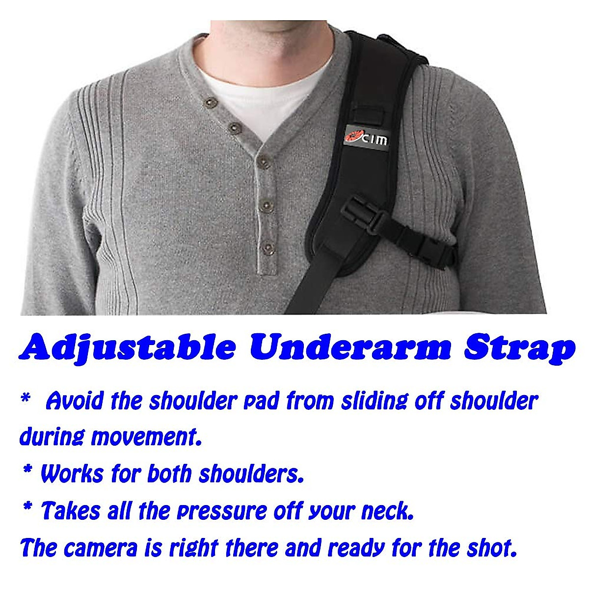 Ocim Camera Strap,Camera Sling Strap with Safety Tether, Adjustable and Comfortable Neck/Shoulder Belt for DSLR/SLR Camera (Compatible With Nikon, Canon, Sony) Universal Belt Women/Men