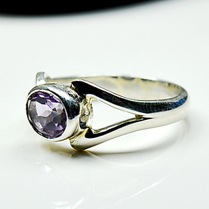 55Carat Genuine Oval Cut Amethyst Ring Handmade Sterling Silver Fashion Jewelry for Gift in Sizes 4-12