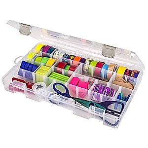 ArtBin 5004AB Large Solutions Box with Dividers, Art & Craft Organizer, [1] Plastic Storage Case, Clear