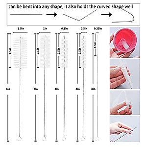 EAKAOAO Bottle Brush and Straw Cleaner Brush Set,7 Pcs Extra Long Water Bottle Cleaning Brush for Cleaning Baby Bottles,Straws, Narrow Neck Bottles, Wine Decanter,Pipes and Cup Cover