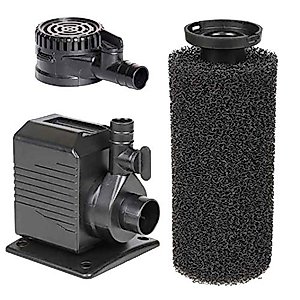 Spaces Places DP430 Pump for Ponds, Fountains, Gardens, Aquariums, Statuary, or Small Water Displays 8'2-16' Power Cord and Foam Pre-Filter, 8.2' Max Height, Black