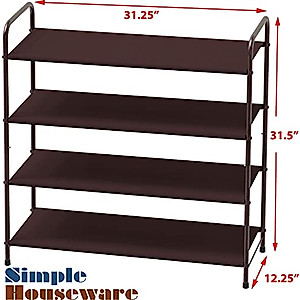 Simple Houseware 4-Tier Shoe Rack + 3-Tier Stackable Shoes Rack