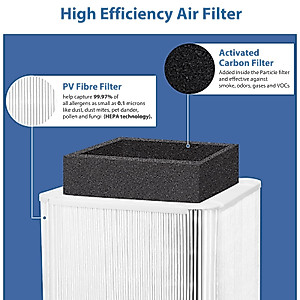 ADDUBEAU 2 Pack 211+ Replacement Filter Compatible with Blueair 211 Air Purifier, Foldable Particle and Activated Carbon Blue Pure Air Purifier Filter Replacement