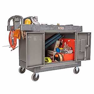 JET PUC-4325 Resin Utility Cart with JT1-125 LOAD-N-LOCK Security System