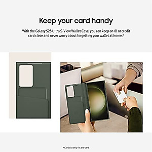 SAMSUNG Galaxy S23 Ultra S-View Wallet Phone Case, Protective Cover w/Card Holder Slot, Finger Tap Clear Window, US Version, EF-ZS918CBEGUS, Black