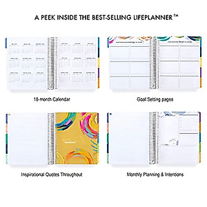 7" x 9" Platinum Spiral Coiled Life Planner (July 2023 - December 2024) - Watercolor Palms Classic Cover + Inspire Interior Pages. Horizontal Weekly & Monthly Agenda by Erin Condren