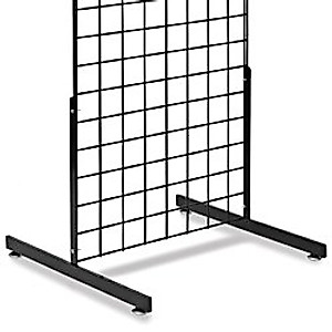 Only Garment Racks #1900B(1) + #1918B(1PR.) Grid Unit, 2' x 6' with Legs, Black
